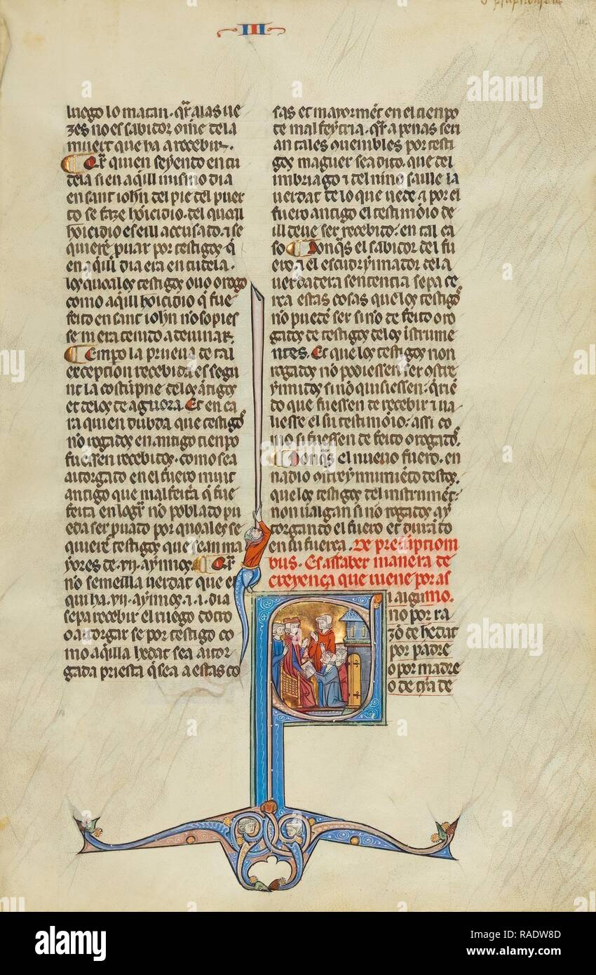 Initial S: Three Men Kneeling before a Judge, Unknown, Michael Lupi de ...
