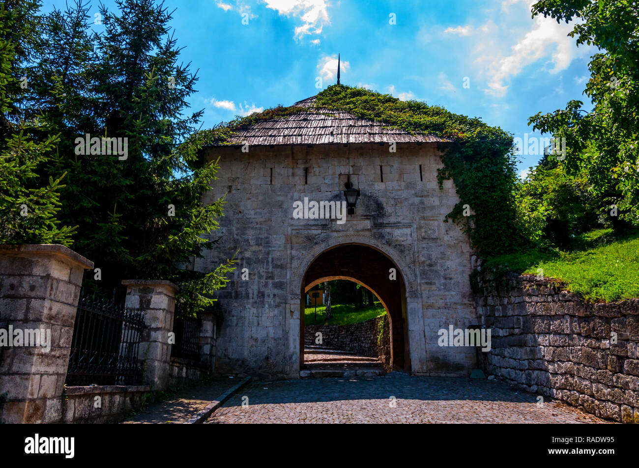 The entrance to the Gradacac castle in Bosnia Stock Photo - Alamy
