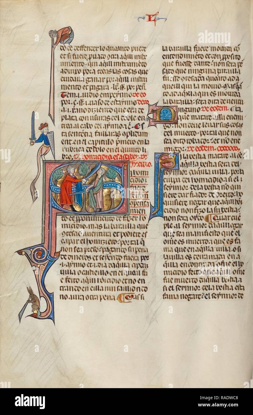 Initial S: Two Men Fighting with Swords, Unknown, Michael Lupi de ...