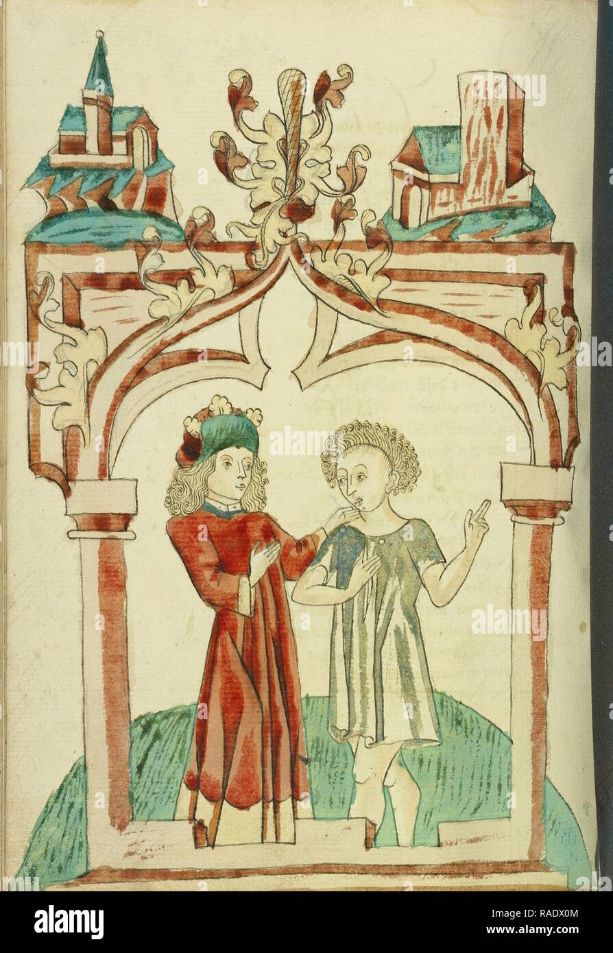 Josaphat with the Youth in a coarse wool shirt, Follower of Hans ...