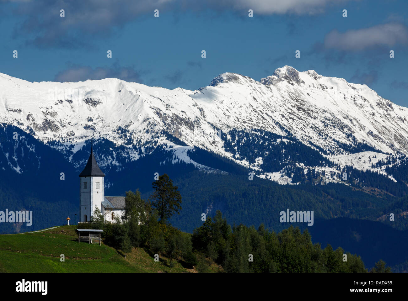 Jamnik church of Saints Primus and Felician, perched on a hill on the ...