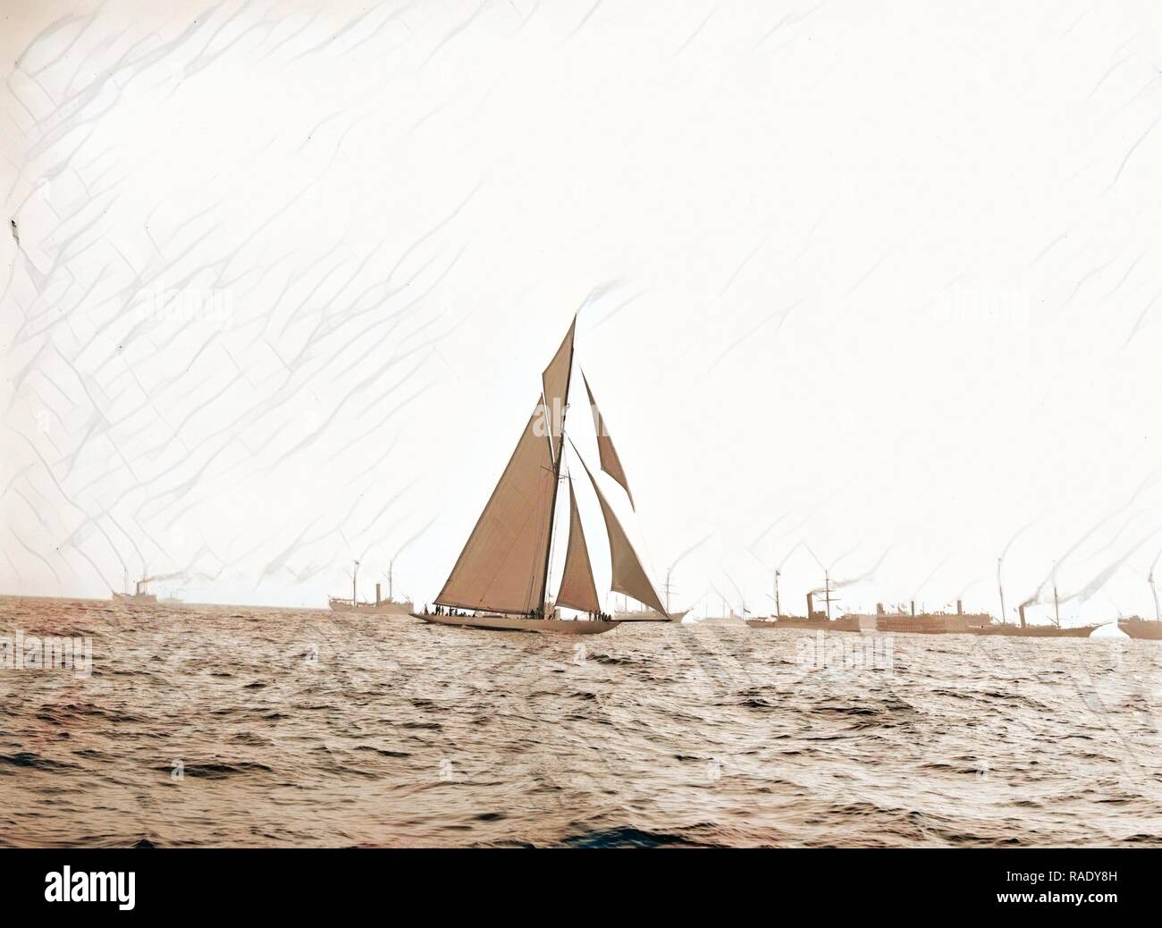Columbia at the finish, Columbia (Sloop), America's Cup races, Regattas ...