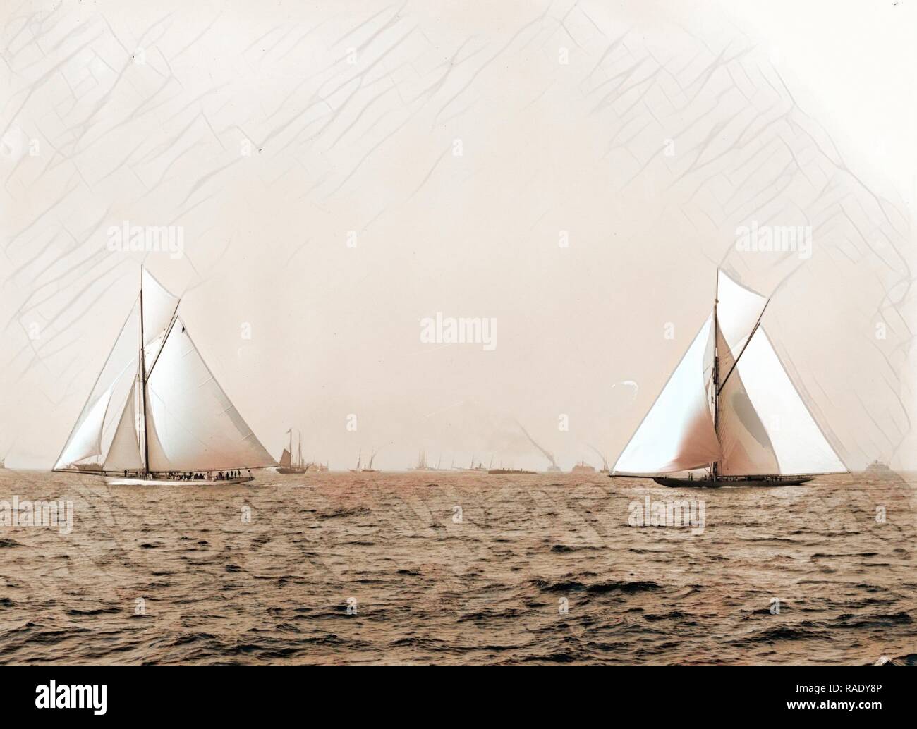 Columbia and Shamrock I, the start, Columbia (Sloop), Shamrock I (Yacht ...