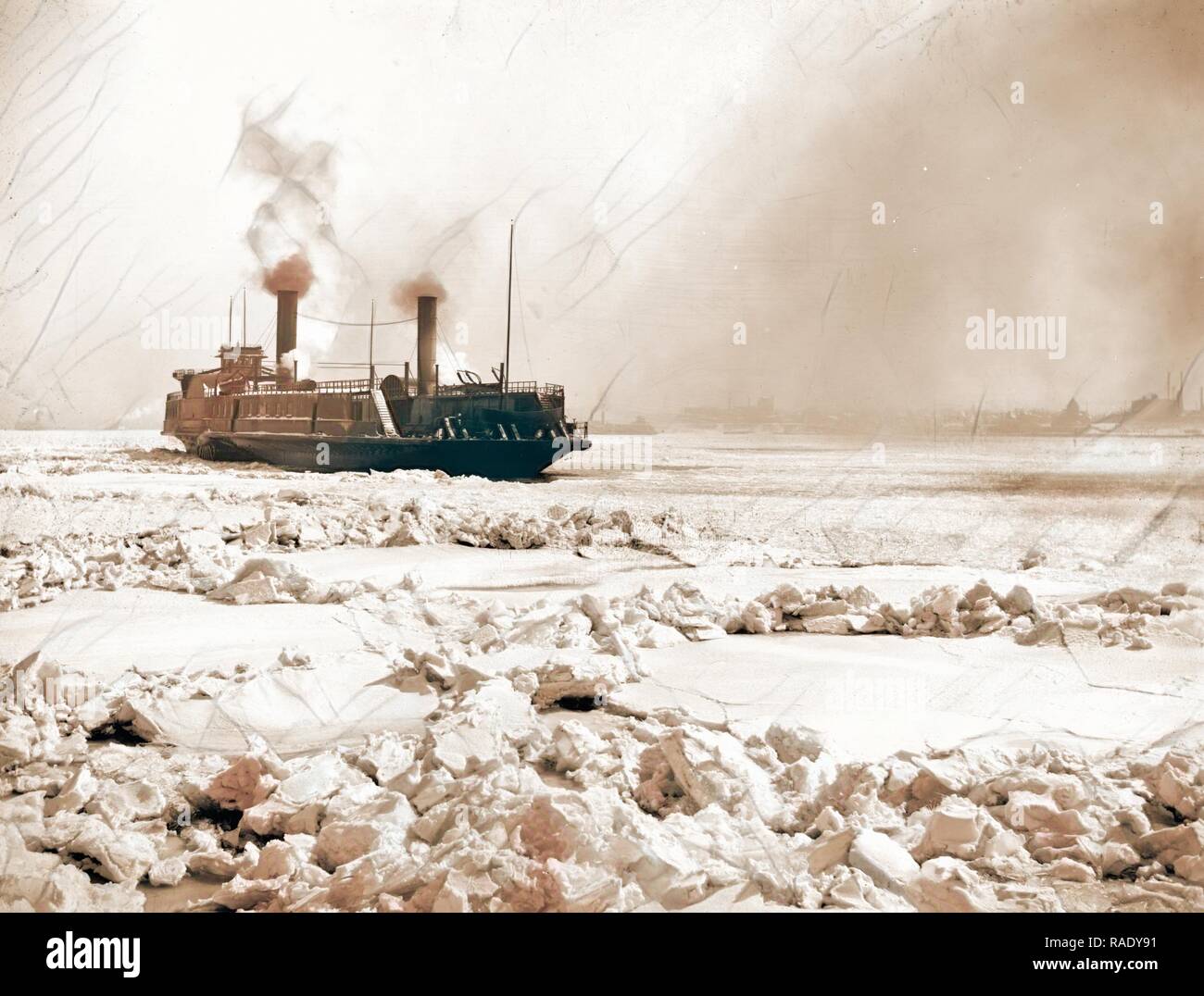 Car ferry turning in ice, Detroit River, Railroad cars, Ferries, Rivers ...
