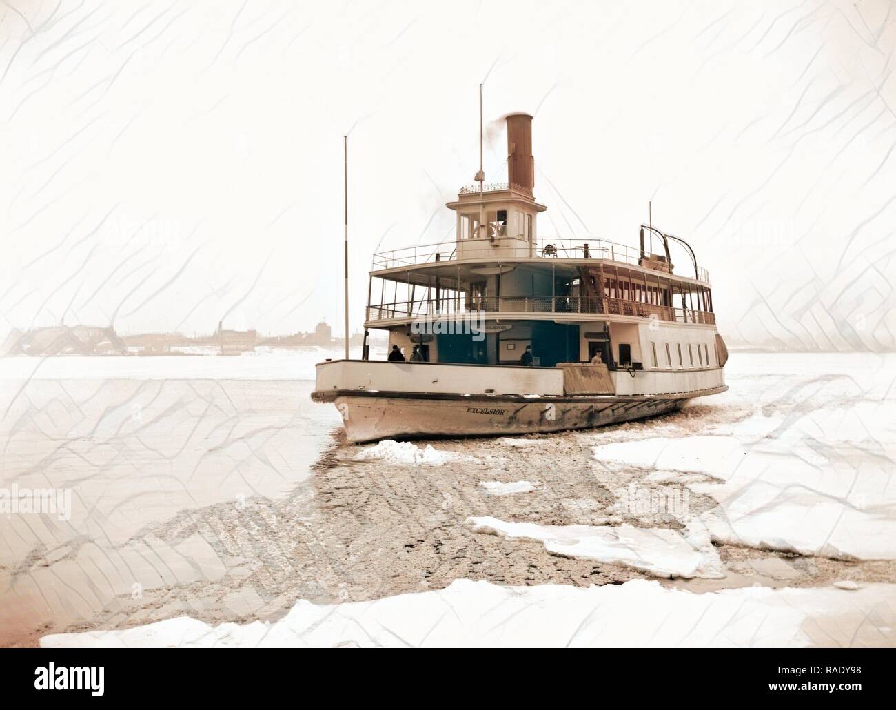 Detroit River ferry boat in ice, Excelsior (Ferry boat), Ice, Ferries ...
