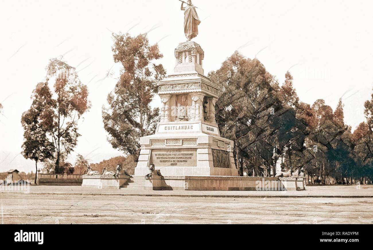 Statue of Cuitlahuac i.e. Cuauhtemoc, Jackson, William Henry, 1843-1942 ...
