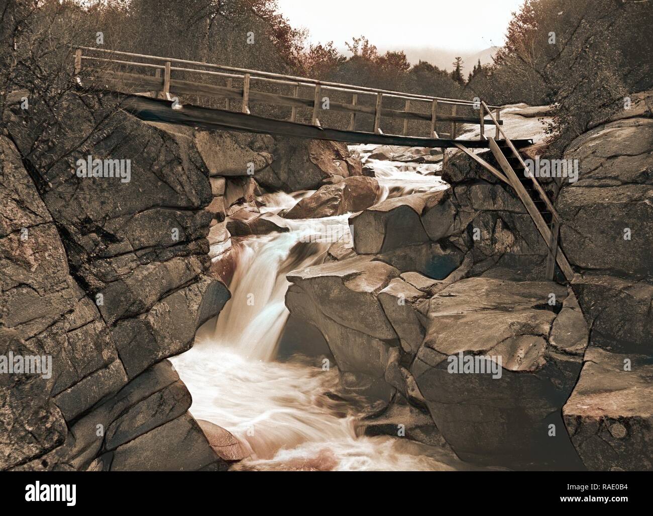 Upper falls of the Ammonoosuc, White Mountains, Pedestrian bridges ...