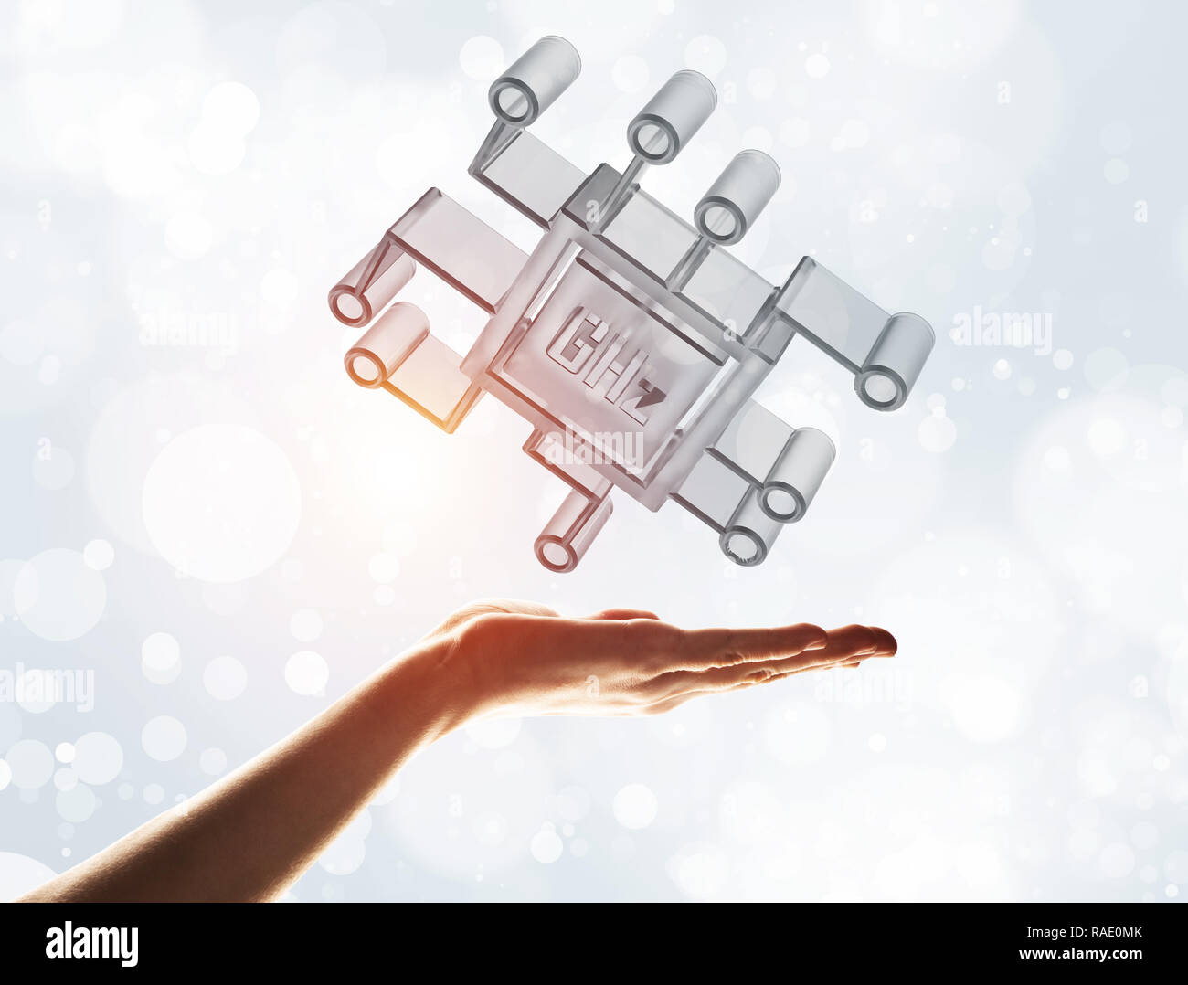 Computer technologies concept with glass GHz symbol Stock Photo - Alamy