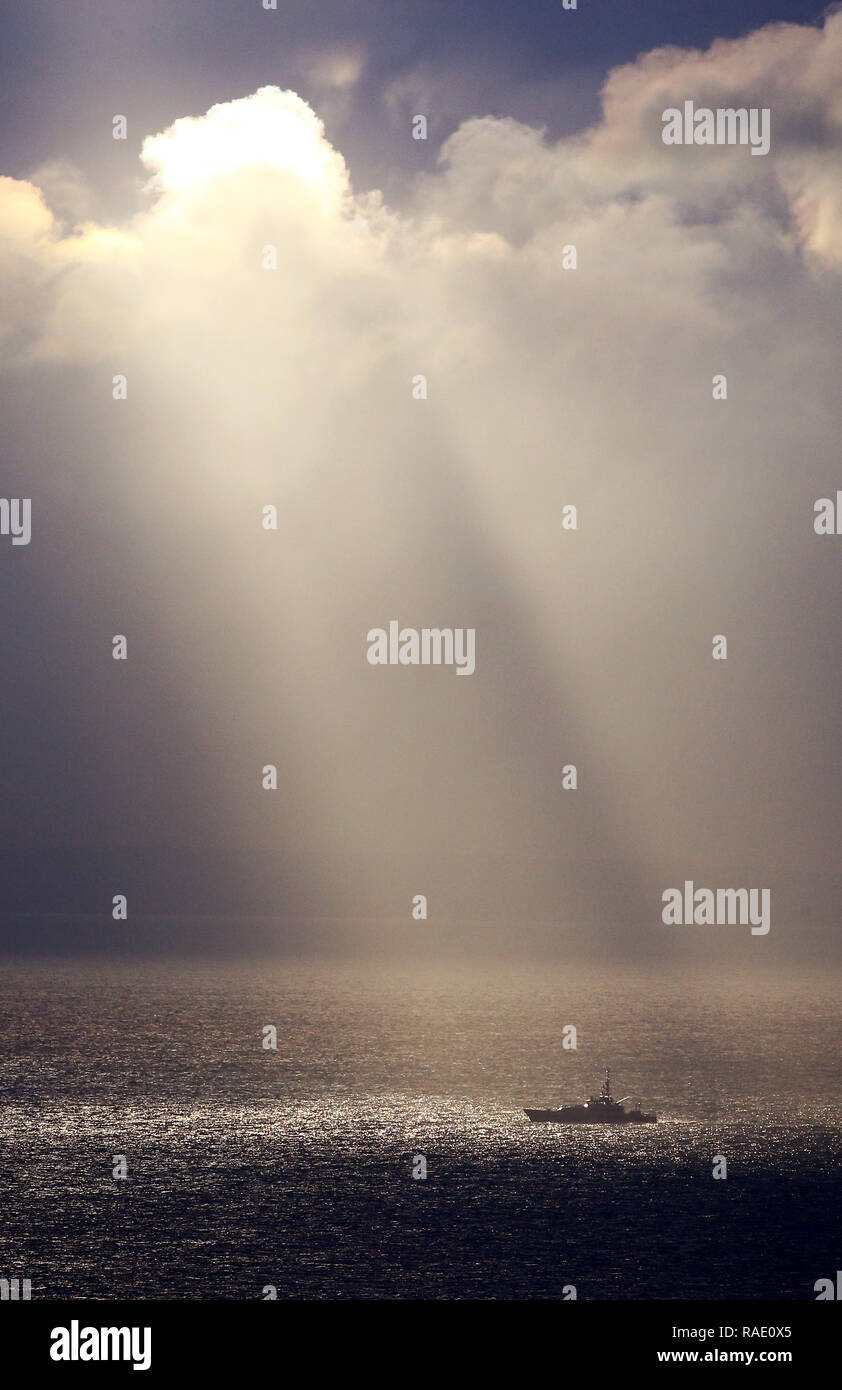 A Border Force Cutter on patrol in The Channel near Dover in Kent Stock ...