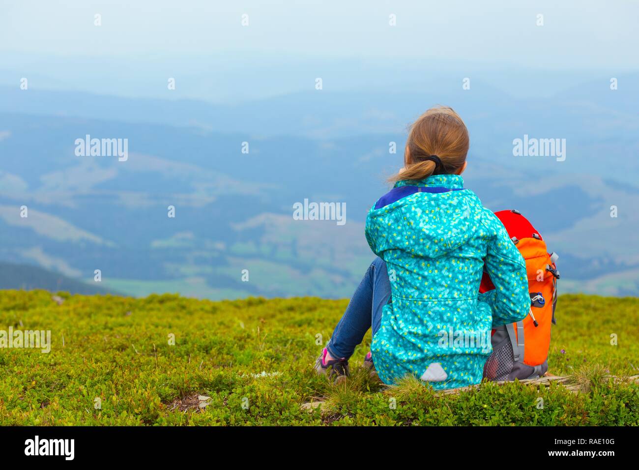 tourist girl and mountain views, norway Stock Photo - Alamy