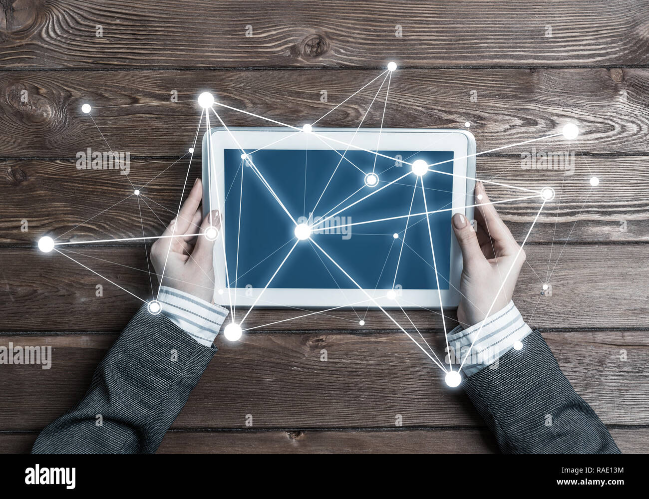 Concept of social communication and networking with social connection ...