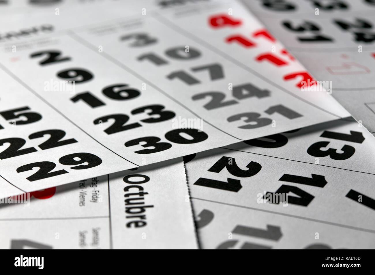 background made of calendar dates close up Stock Photo - Alamy