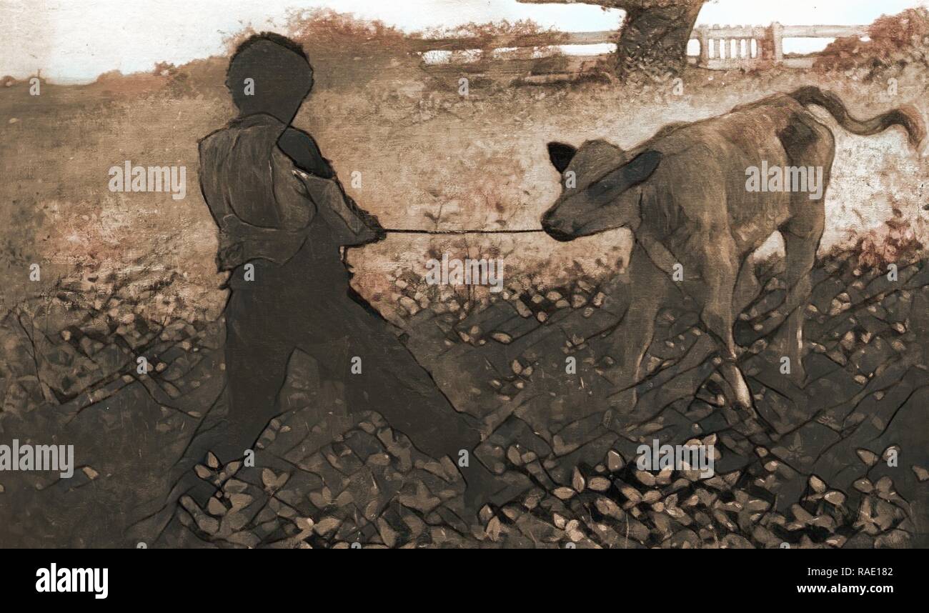 The unruly calf, Homer, Winslow, 1836-1910, African Americans, Children ...