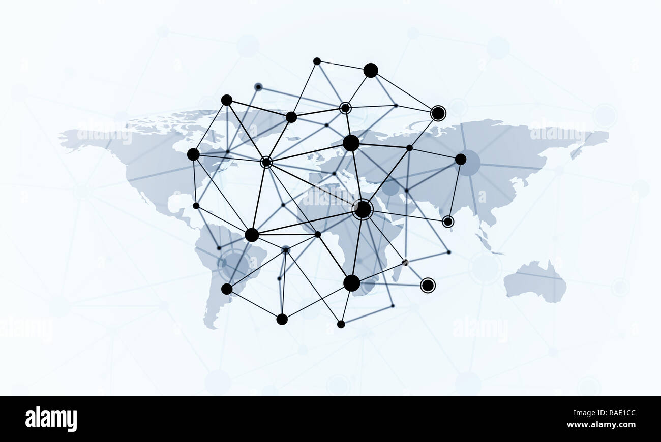 Lines and dots as networking idea drawn on white background Stock Photo ...