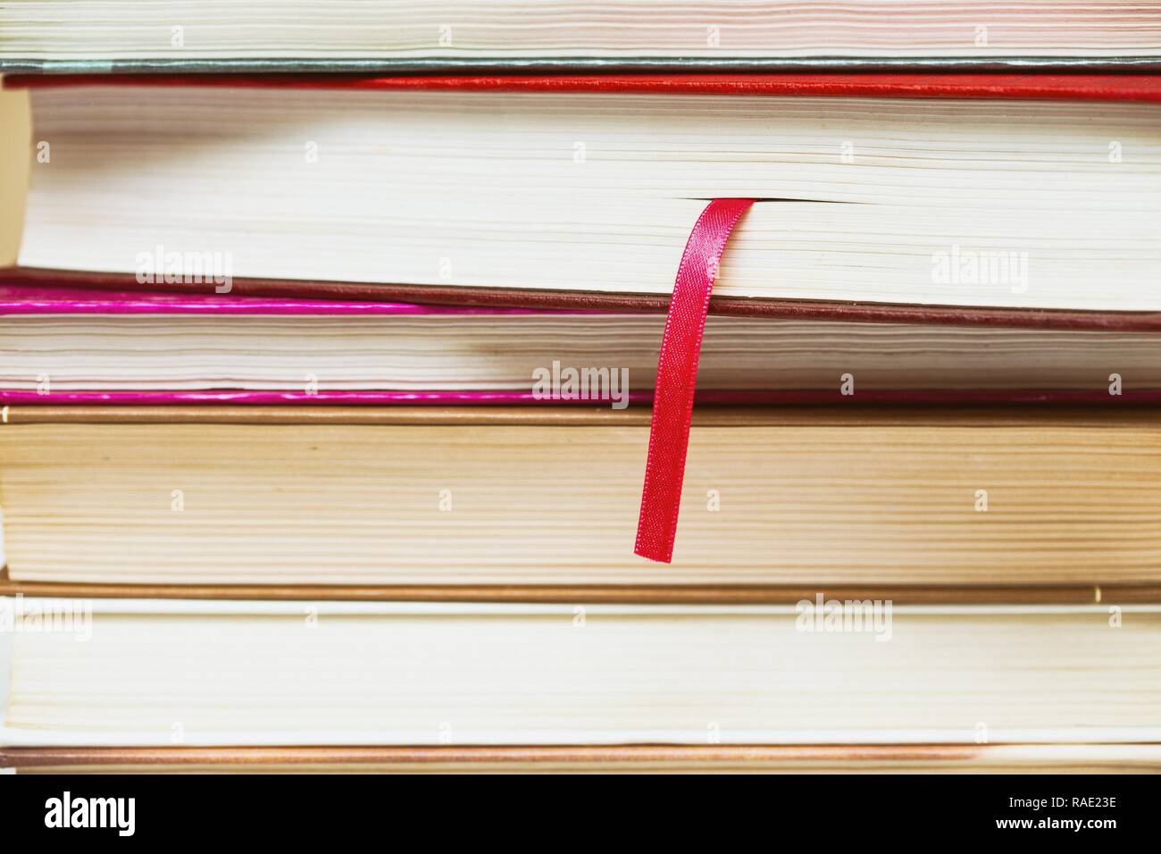 stack of books closeup Stock Photo - Alamy