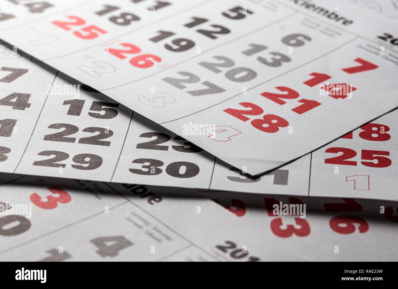 background made of calendar dates close up Stock Photo - Alamy