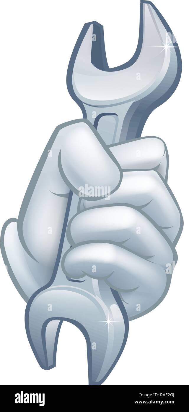 Hand Holding Spanner Icon Concept Stock Vector Image & Art - Alamy