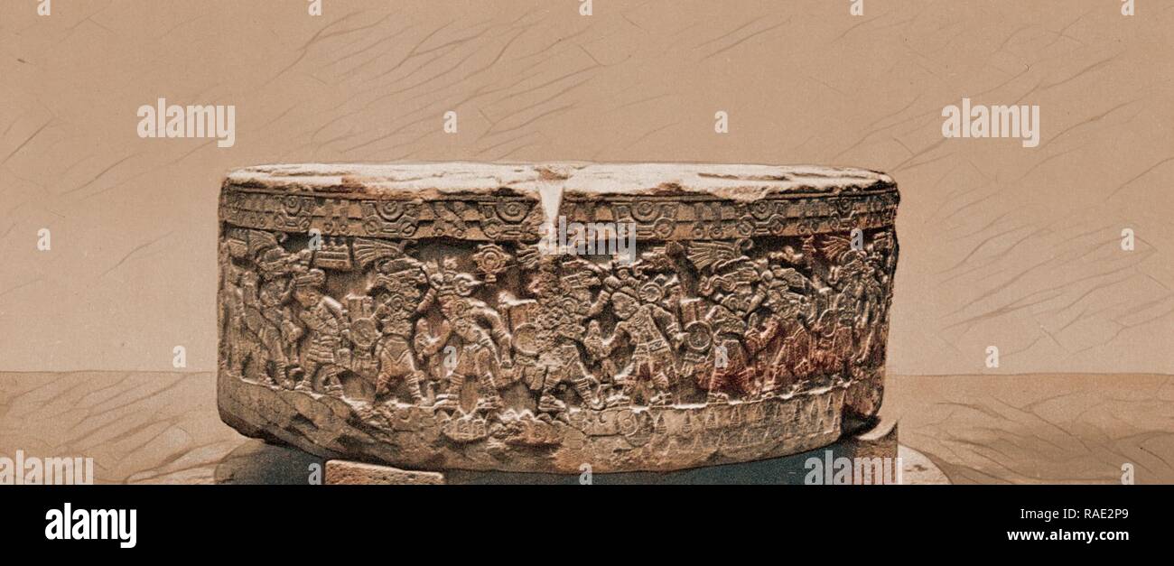 Aztec sacrificial stone, City of Mexico, Jackson, William Henry, 1843 ...