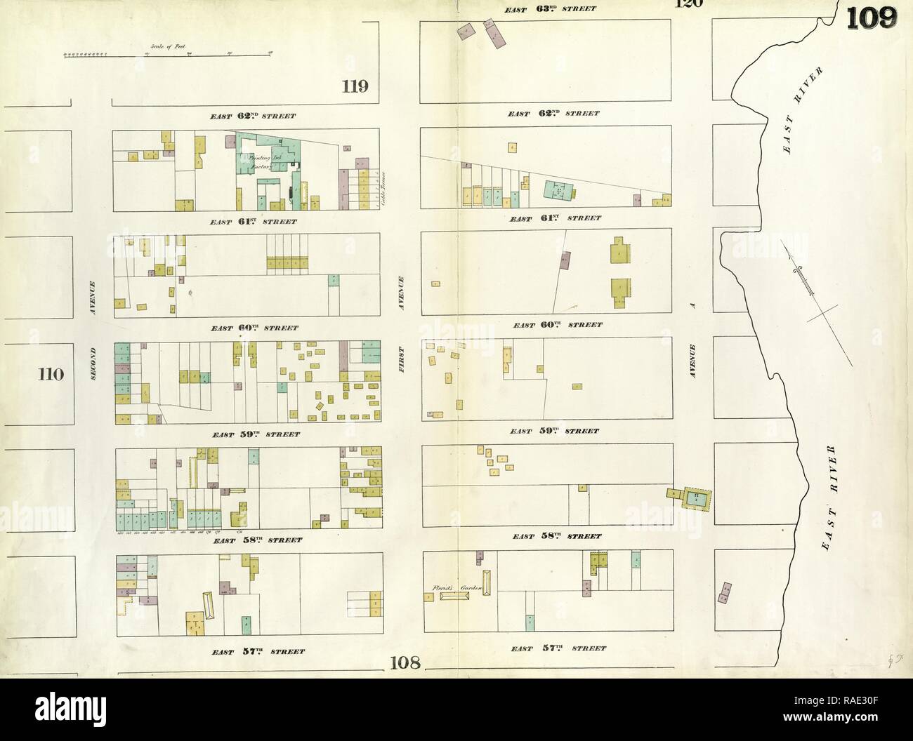 Plate 109: Map bounded by East 62nd Street, First Avenue, East 63rd ...