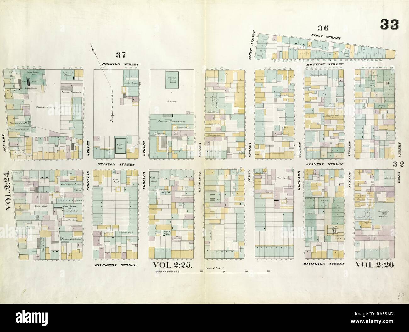 Plate 33: Map bounded by Houston Street, Allen Street, 1st Street ...