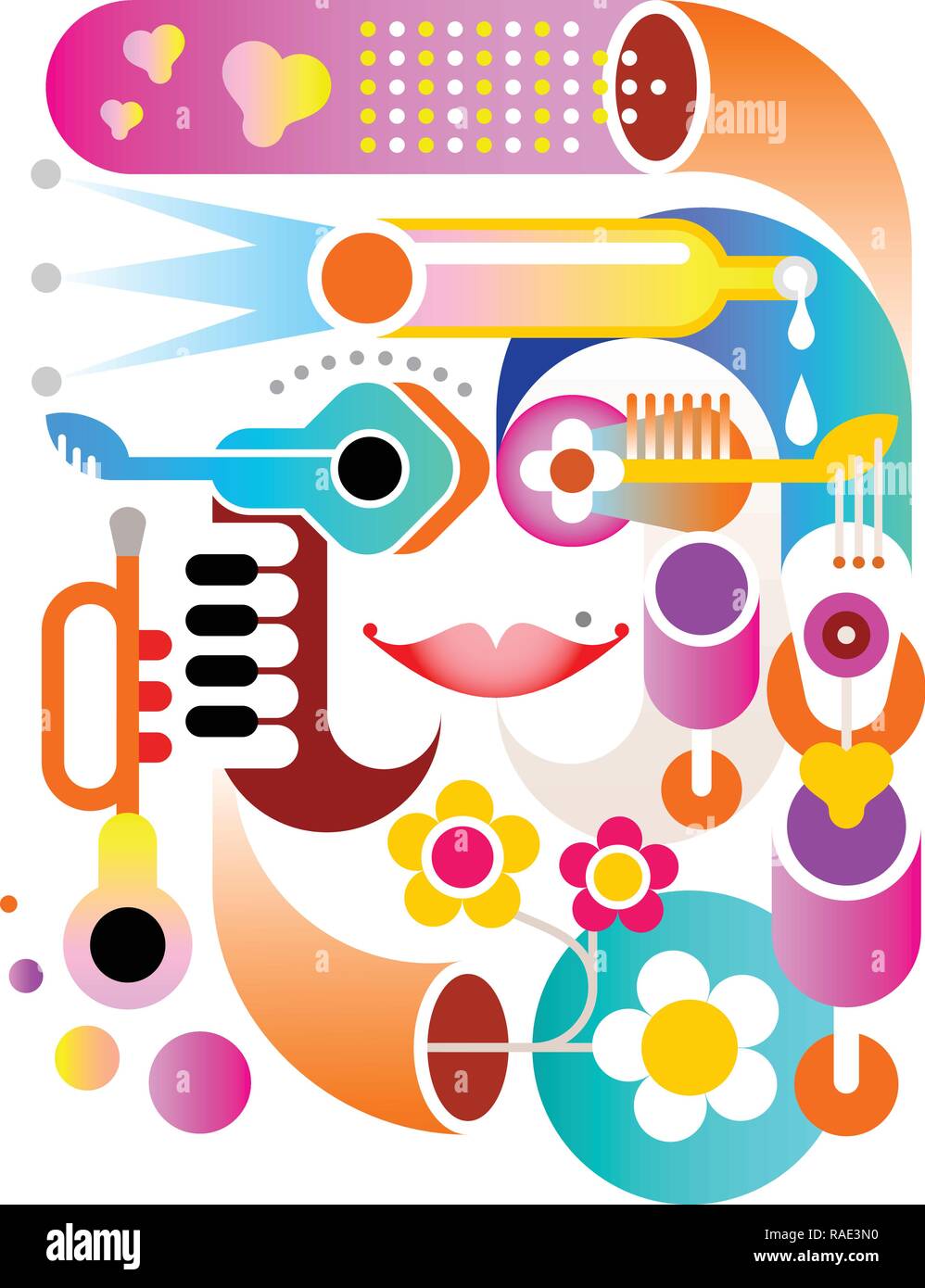 Music Festival abstract vector design isolated on a white background ...