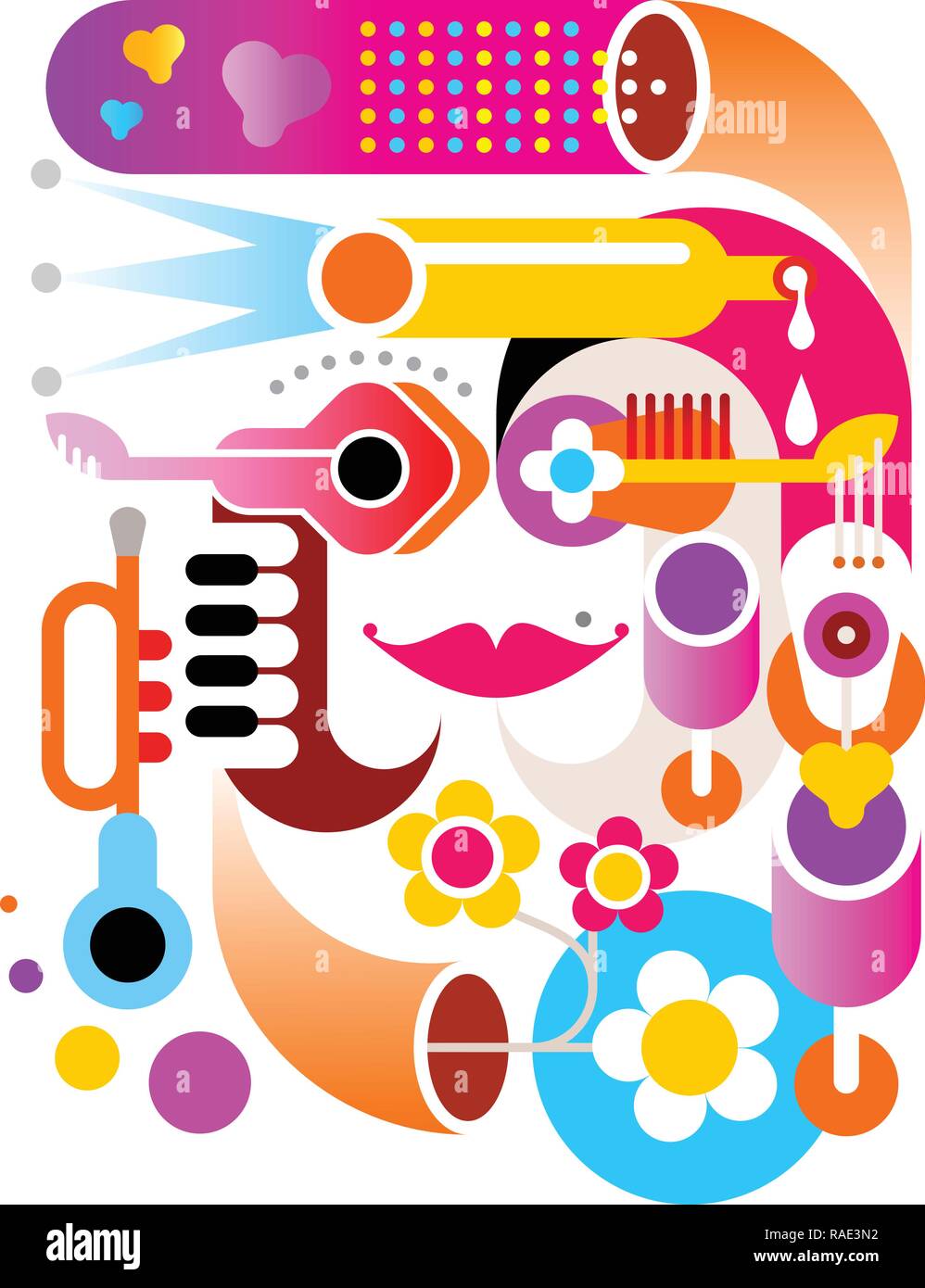 Music abstract vector illustration isolated on a white background Stock ...