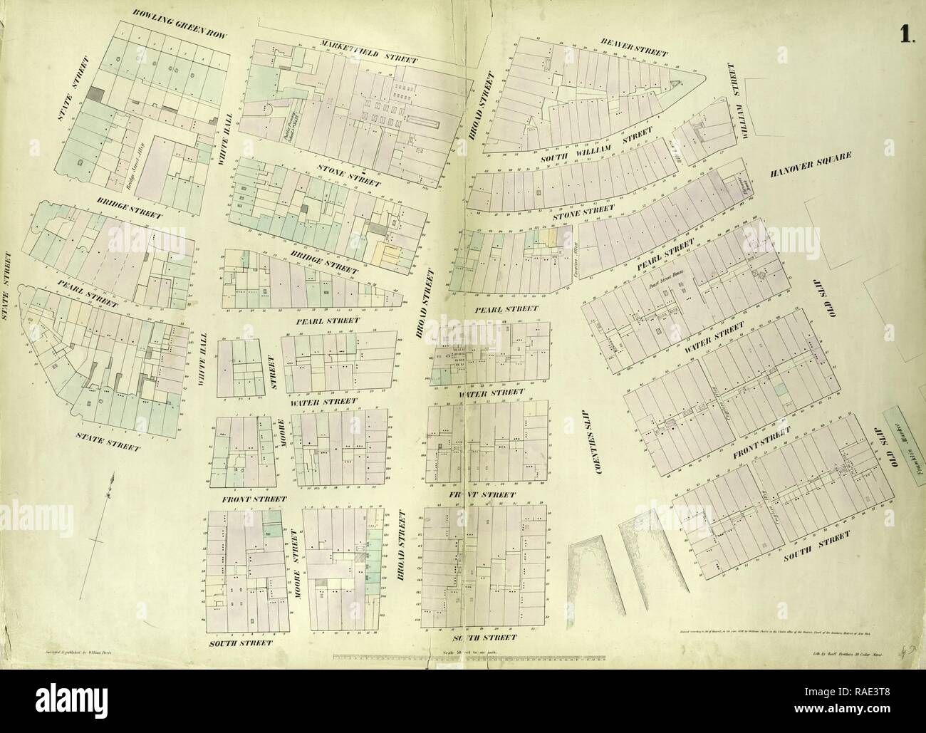 Plate 1: Map bounded by Bowling Green Row, Marketfield Street, Beaver ...