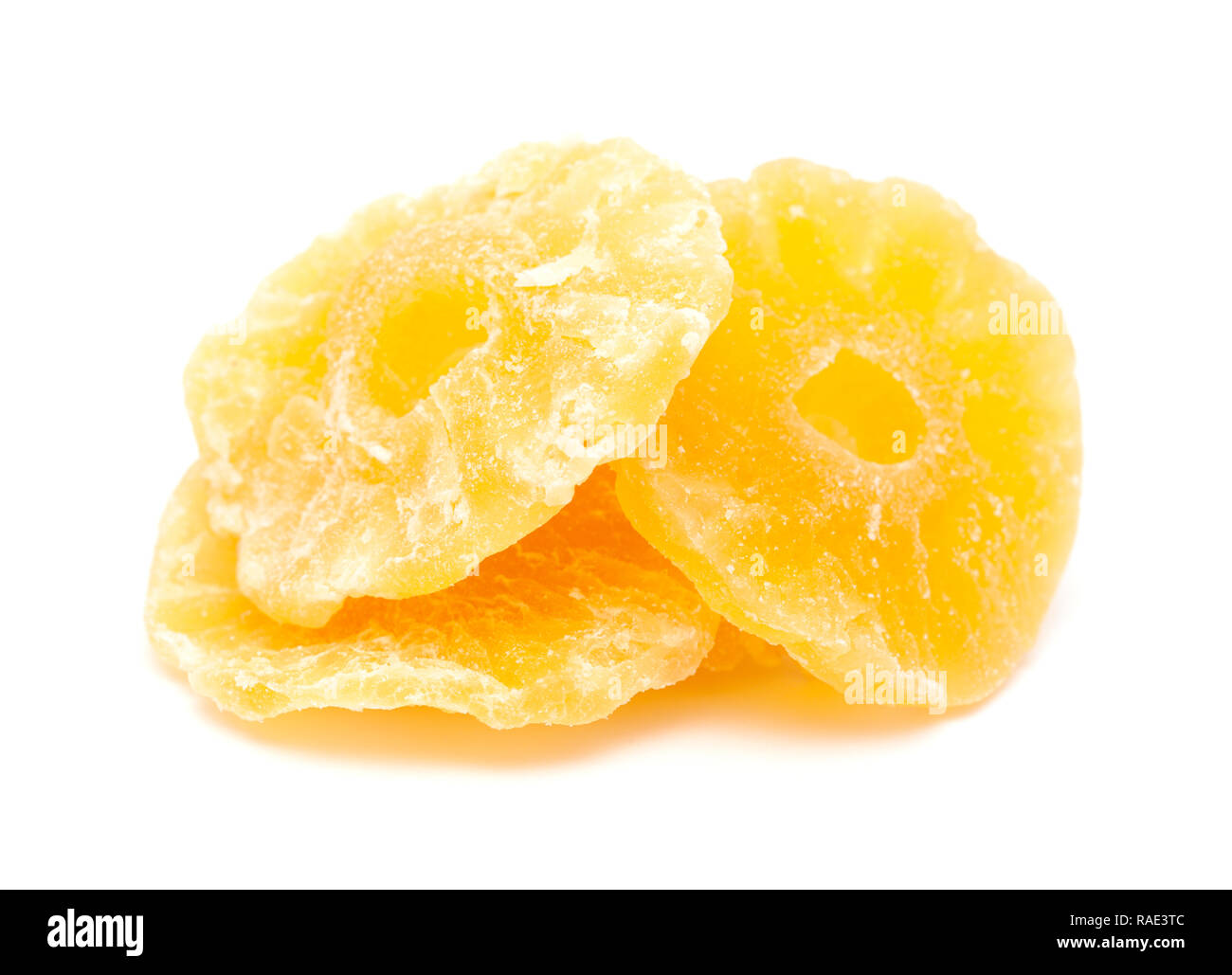 candied, aka crystallized fruit isolated on white background - pinapple ...
