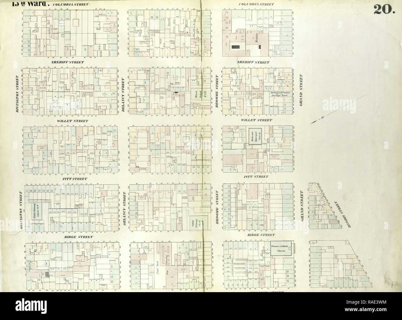 Plate 20: Map bounded by Rivington Street, Columbia Street, Grand ...