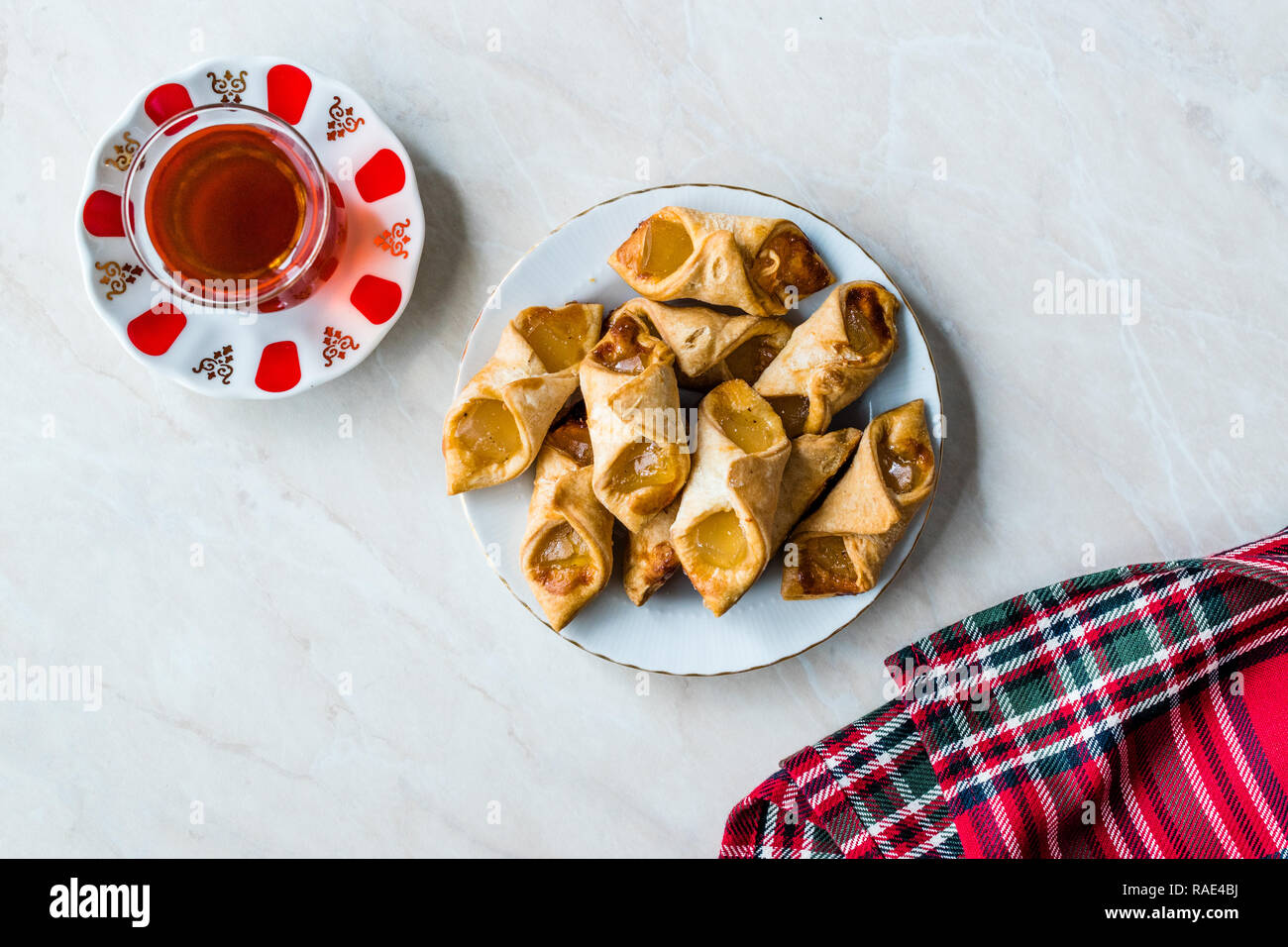 Homemade Turkish Delight Cookies with Traditional Tea / Biscuits ...