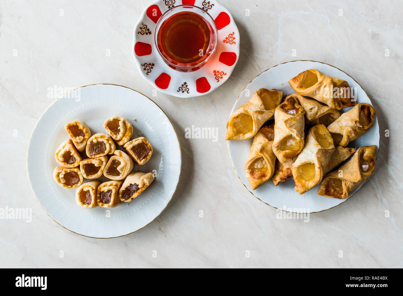 Homemade Turkish Delight Cookies with Traditional Tea / Biscuits ...