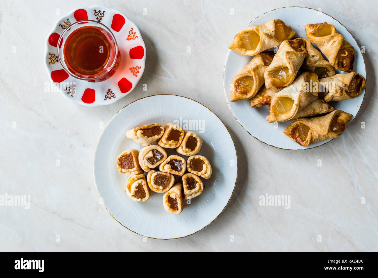 Homemade Turkish Delight Cookies with Traditional Tea / Biscuits ...