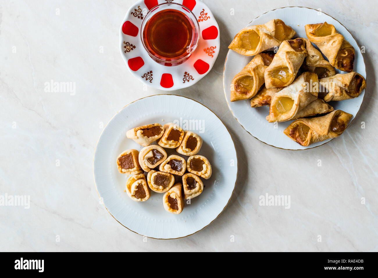 Homemade Turkish Delight Cookies with Traditional Tea / Biscuits ...