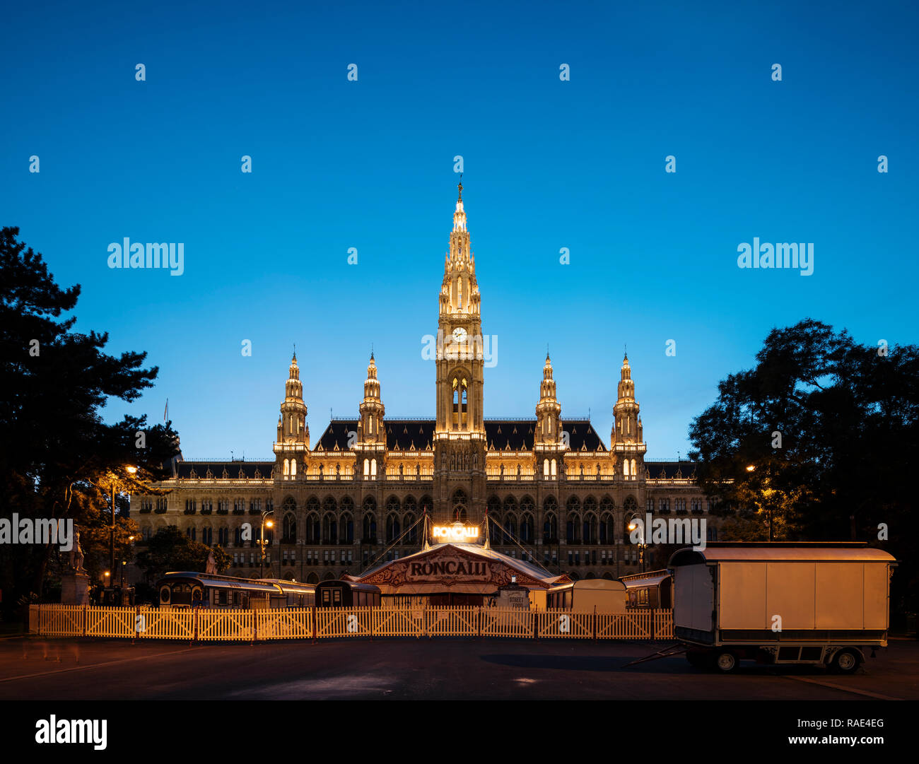 Facade town hall rathaus illuminated hi-res stock photography and ...