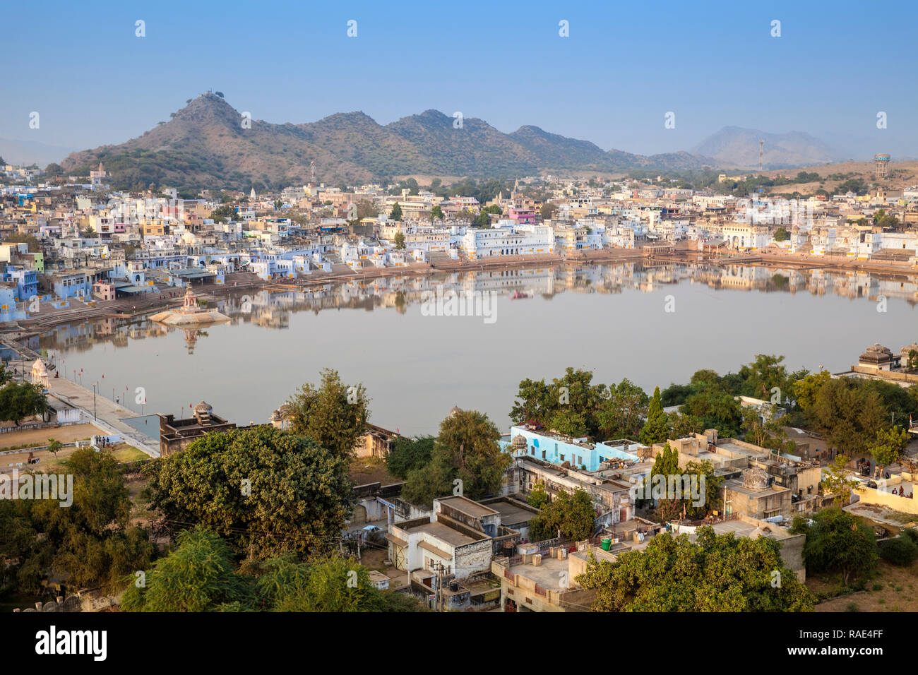Aerial view of Pushkar, Rajasthan, India, Asia Stock Photo - Alamy