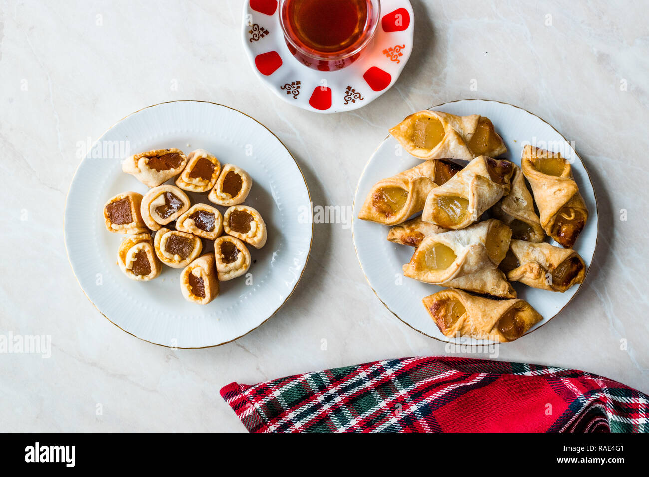 Homemade Turkish Delight Cookies with Traditional Tea / Biscuits ...