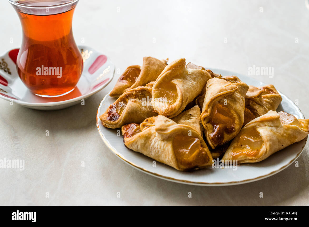 Homemade Turkish Delight Cookies with Traditional Tea / Biscuits ...