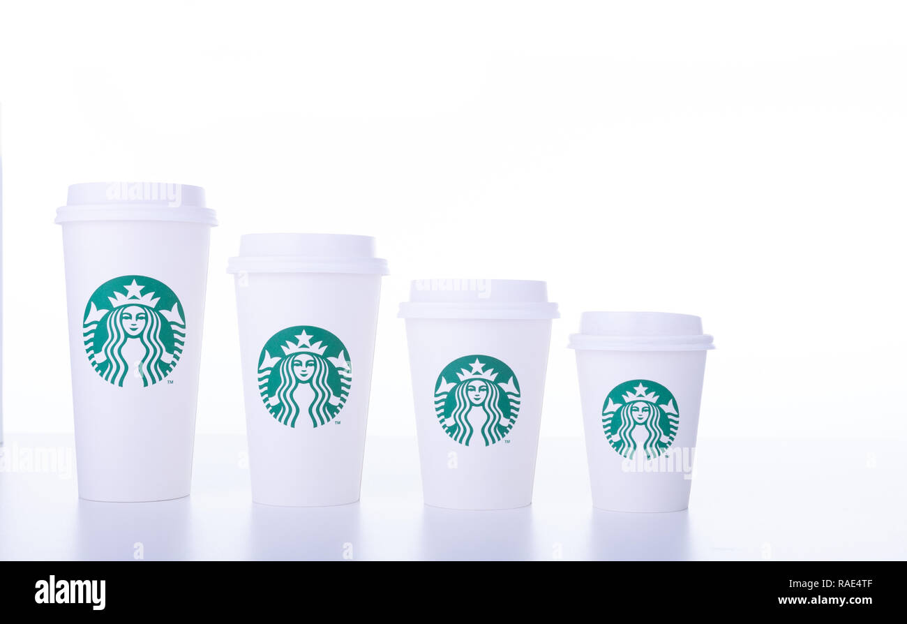 CHIANG MAI, THAILAND - 31 December 2018 - Starbucks white take home ...