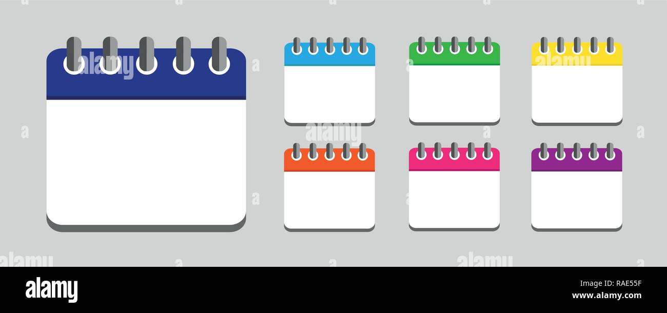 calendar colorful set icon week vector illustration EPS10 Stock Vector ...