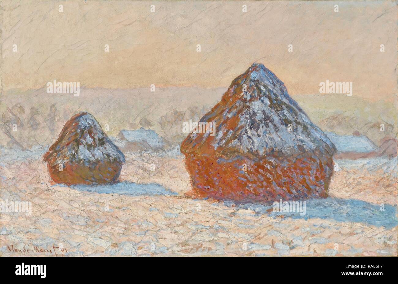 Wheatstacks, Snow Effect, Morning, Claude Monet (French, 1840 - 1926 ...