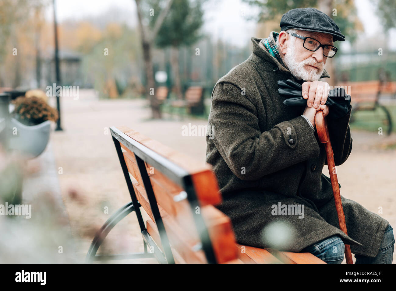 Leaning On Walking Stick High Resolution Stock Photography and Images ...