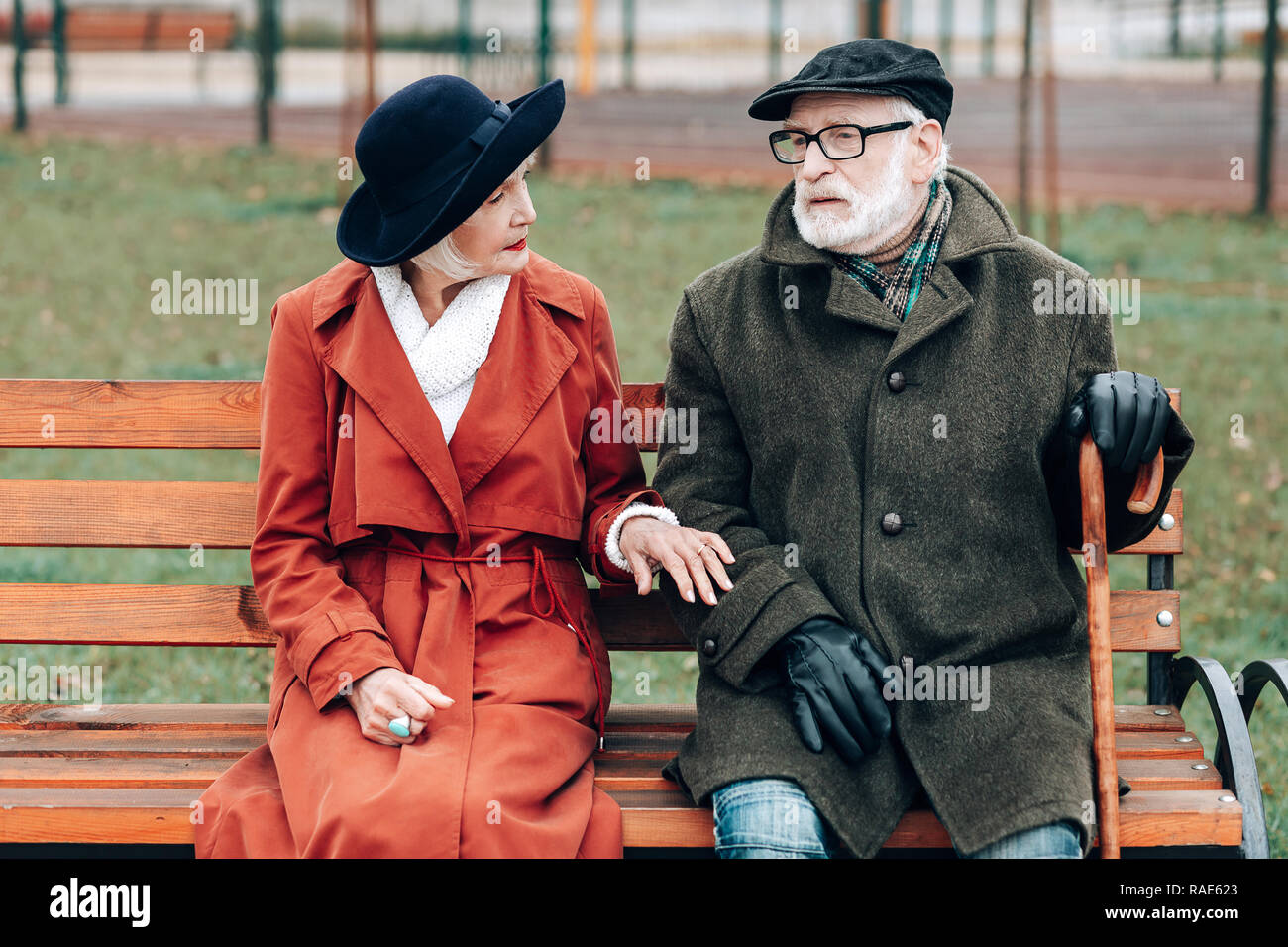 Kind blonde female listening to her partner Stock Photo - Alamy