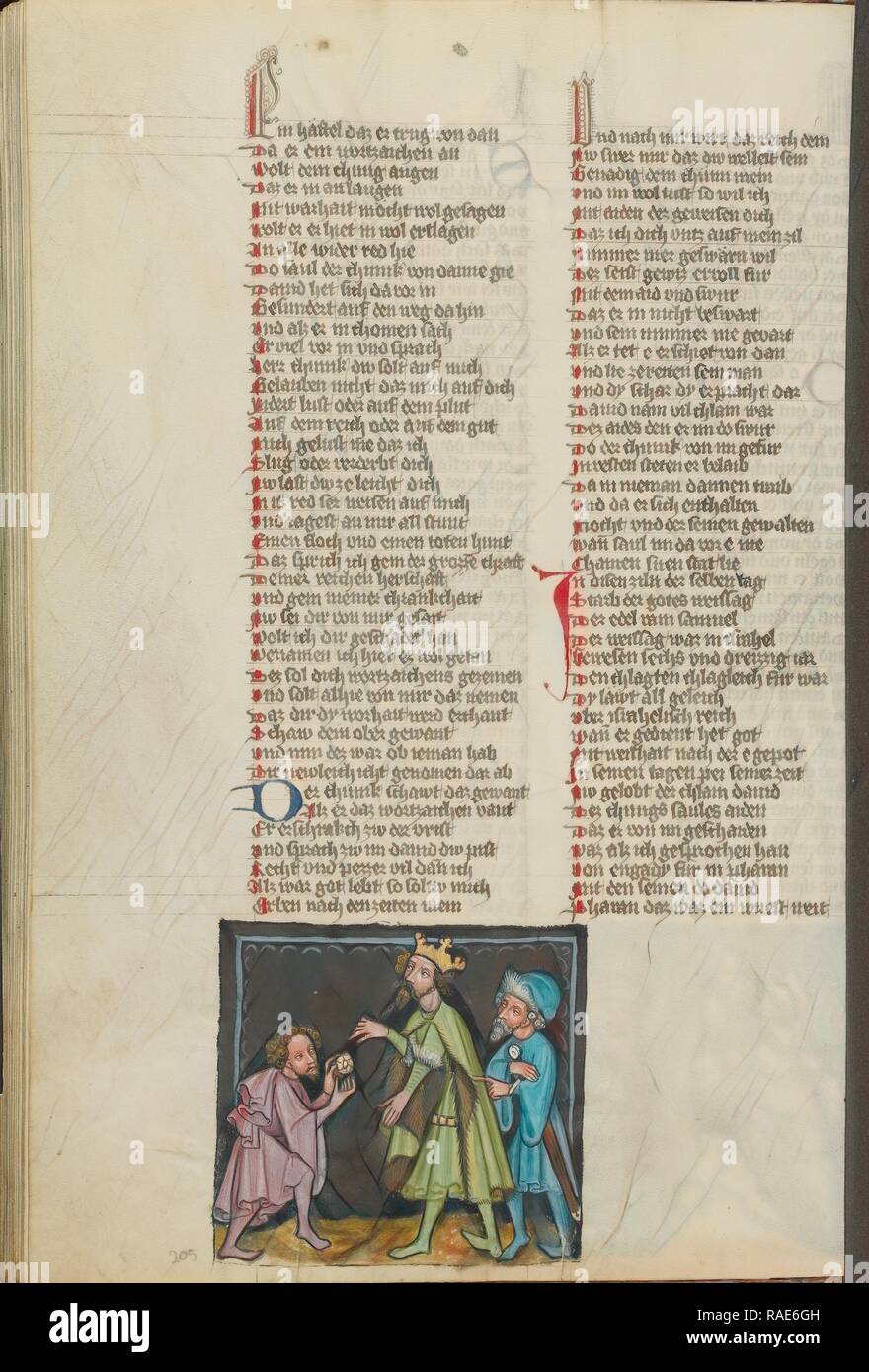 David before Saul, Regensburg, Bavaria, Germany, about 1400 - 1410 ...