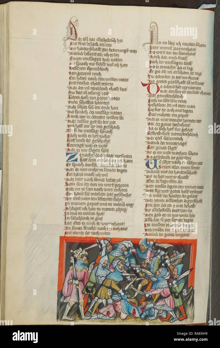 The Defeat of the Philistines, Regensburg, Bavaria, Germany, about 1400 ...