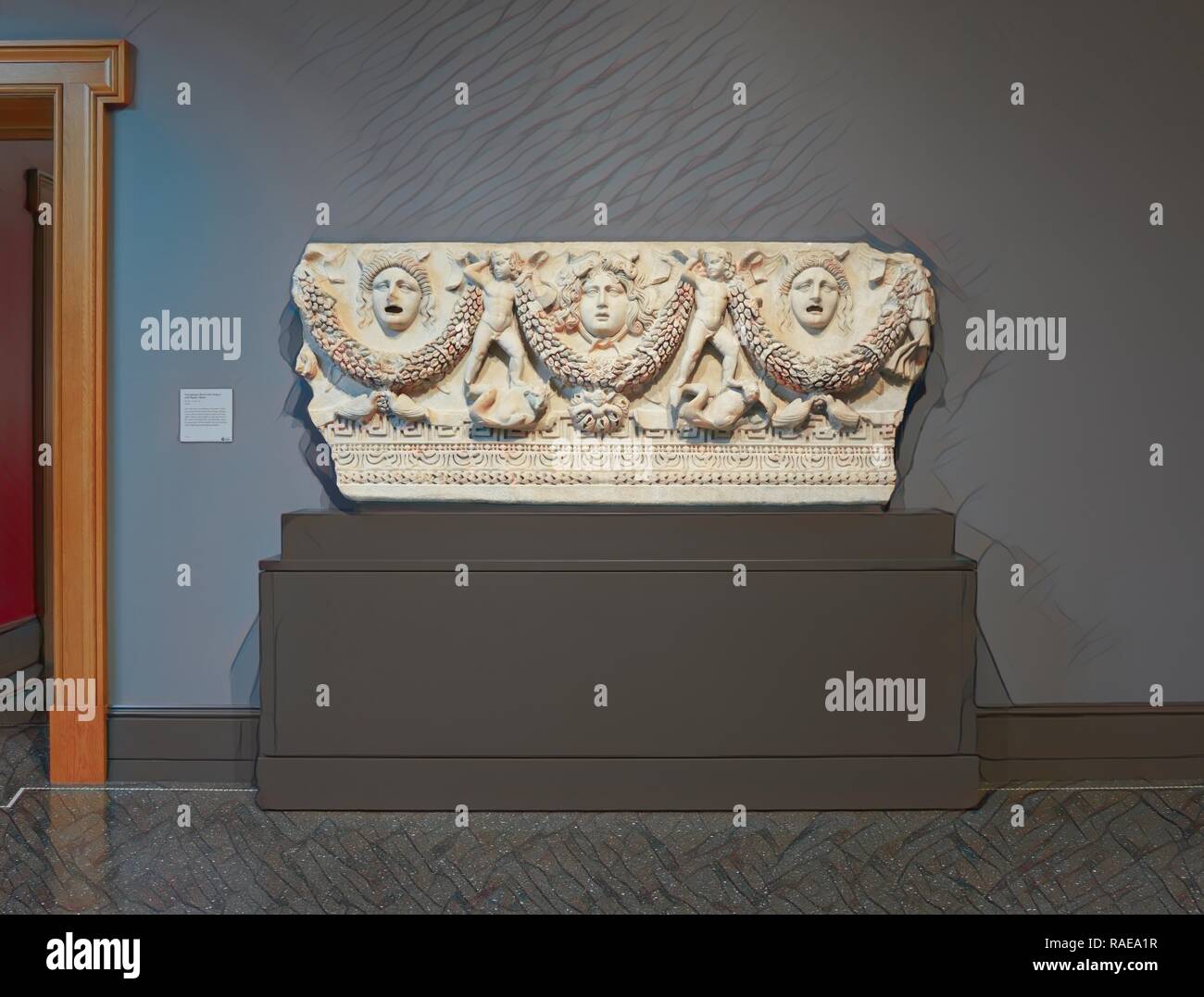 Front Panel of a Garland Sarcophagus, Roman Empire, about A.D. 140–170 ...