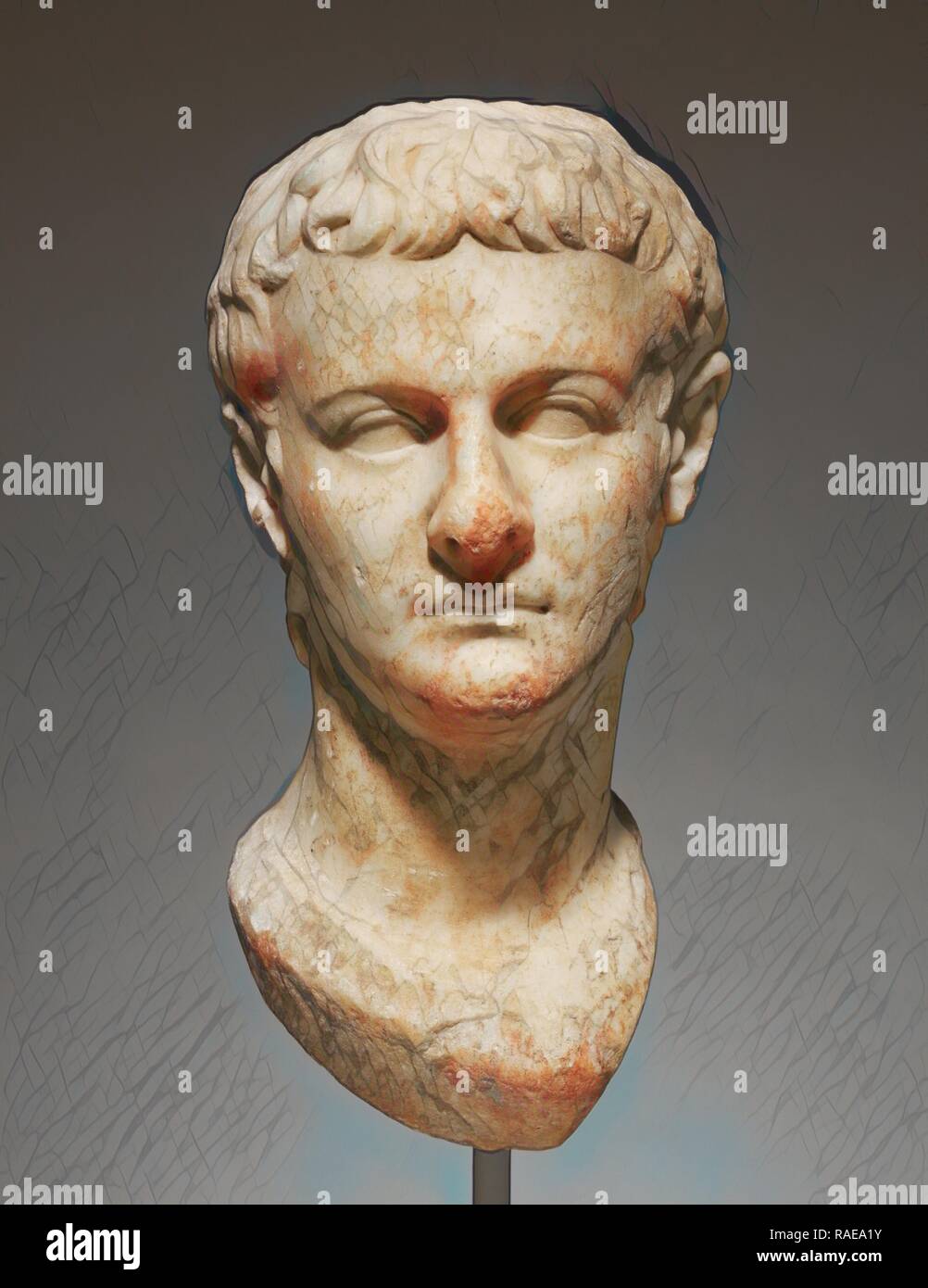 Head of Emperor Caligula, Asia Minor, about 40, Marble, 43 × 21.5 × 25 ...