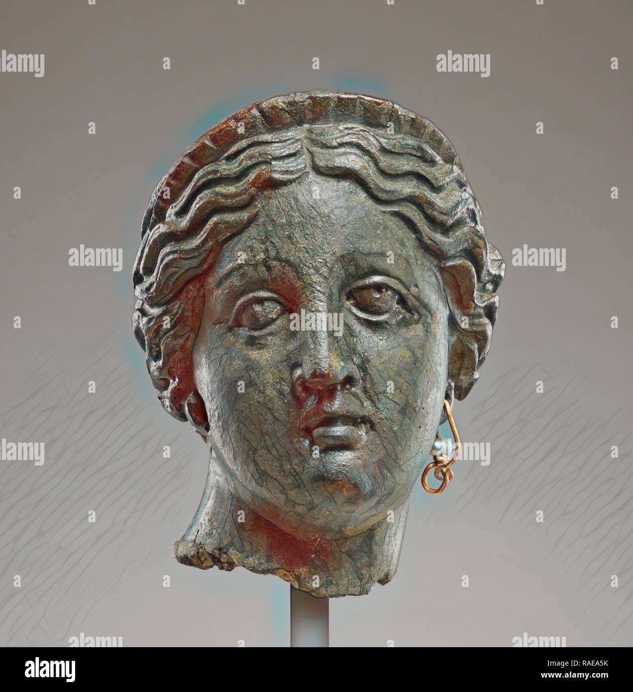 Head of Venus, Roman Empire, about 100, Bronze with gold and pearl, 4.5 ...