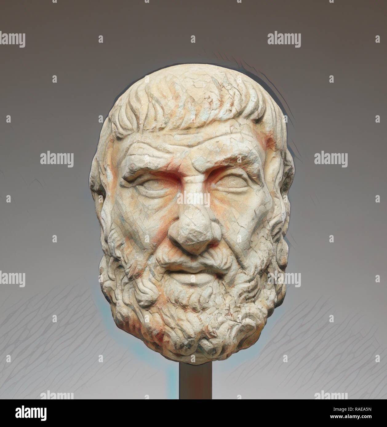 Head of a Greek Philosopher or Poet, Rome, Italy, Europe, 2nd century ...