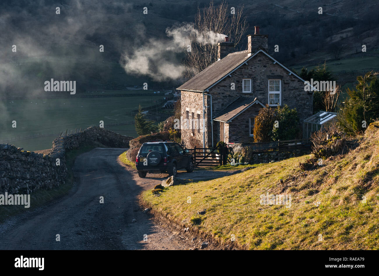 Traditional cottage at Kentmere Village in the Eastern Fells of The ...
