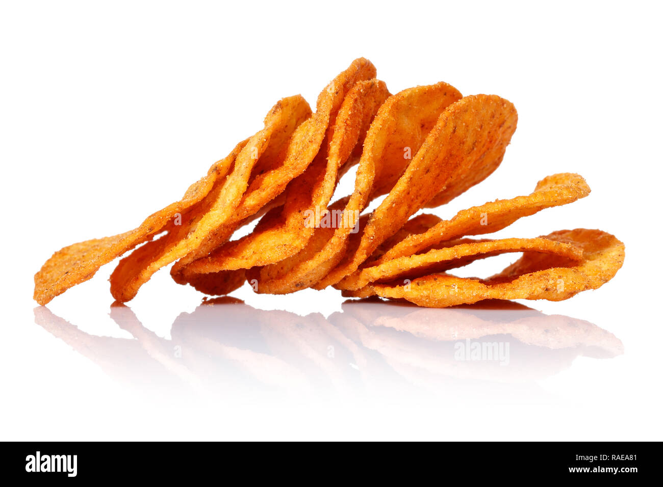 Corn chips isolated on white background Stock Photo - Alamy